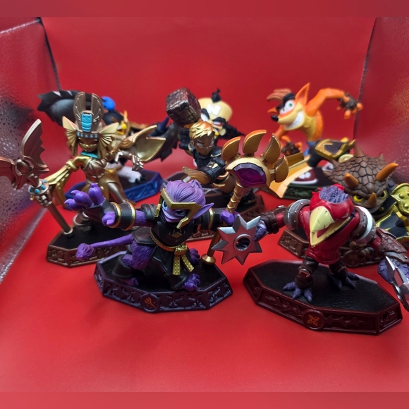 Toys | Action Figure Set With Purple Red And Gold Characters Skylanders ...